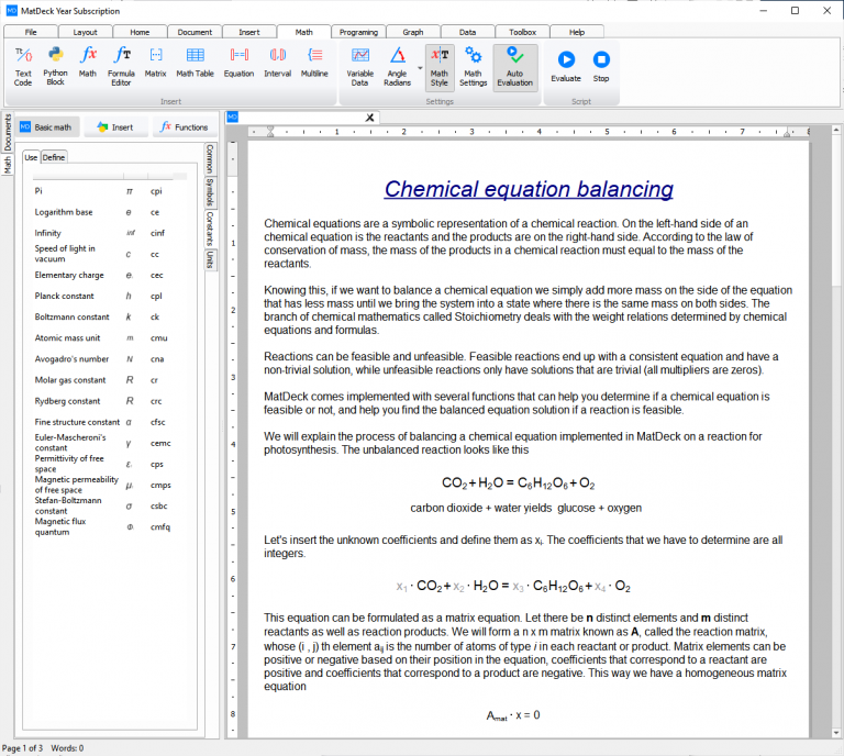 Balancing Chemical Equations - LabDeck